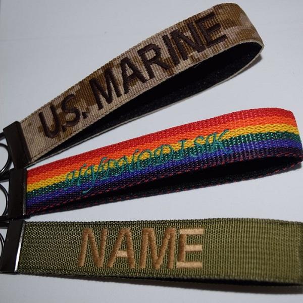 Monogrammed Military Wristlet Keychains Key fob Personalized ...