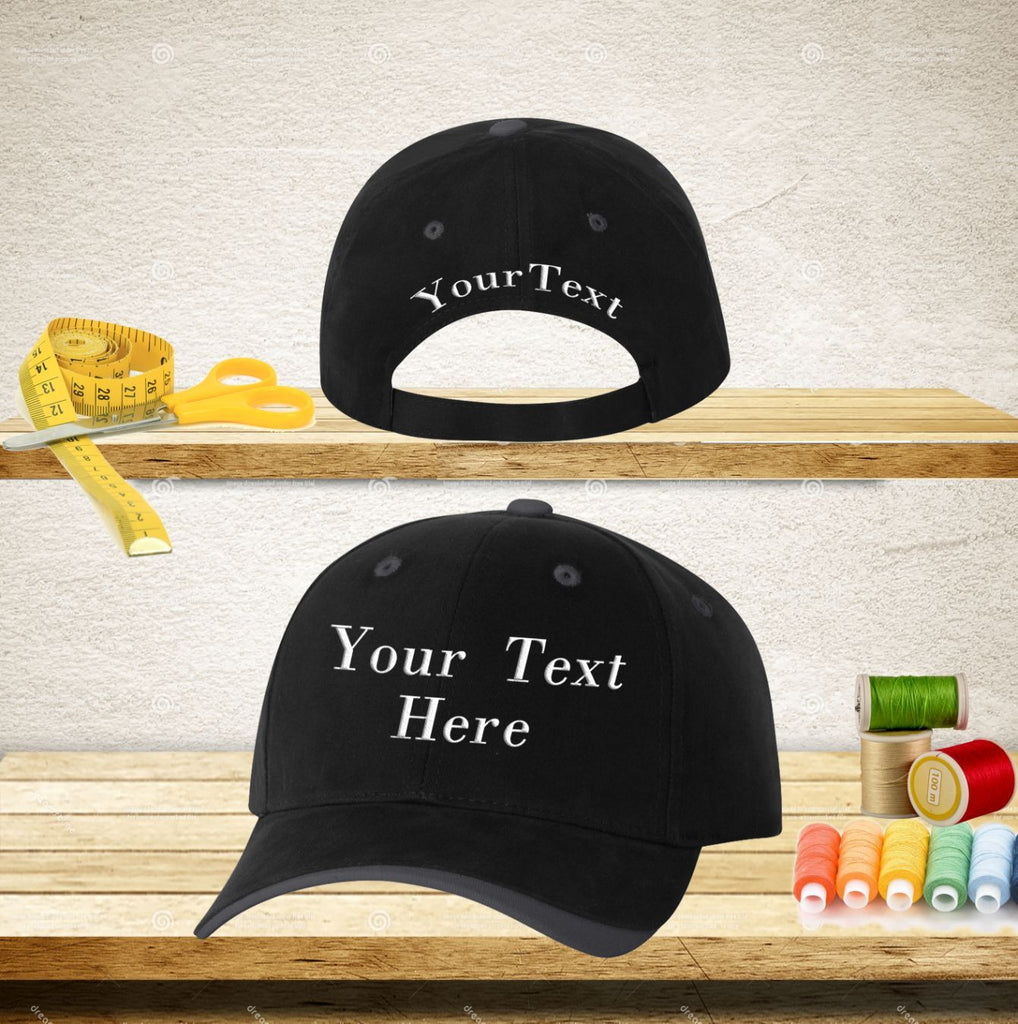 Your Text Custom Embroidered on Baseball Hat Personalized Word 100% Co ...