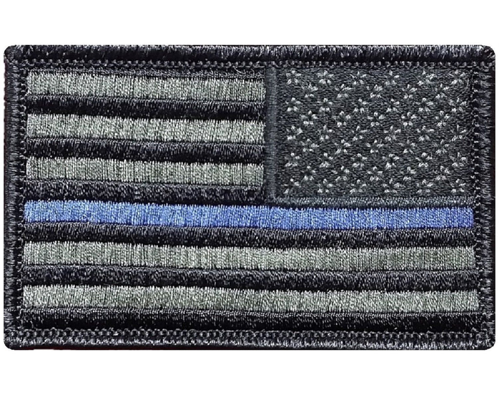 V61 Tactical Thin Blue line patch Reverse USA flag for Law Enforcement ...