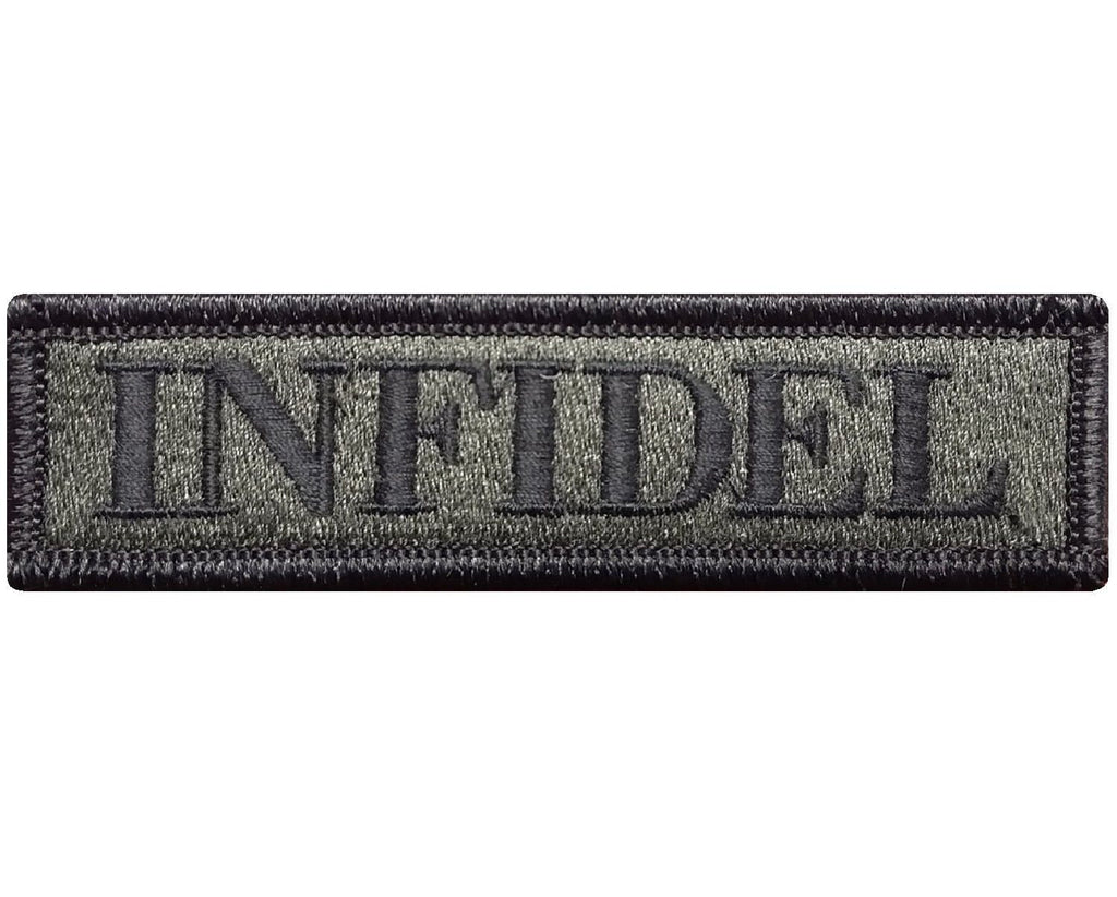 V93 Tactical Infidel patch Olive Drab 1"x3.75" hook fastener Backing ...