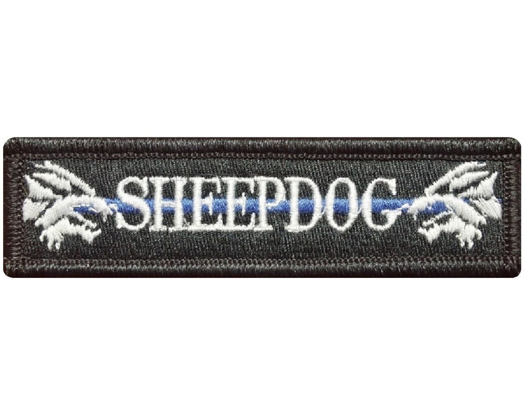 V111 Tactical SHEEPDOG patch sheep dog wolf with Blue line Black & Whi ...